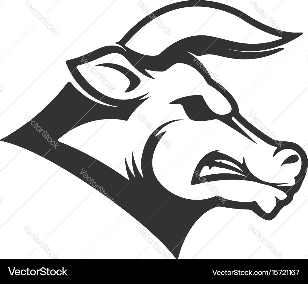 Bull head emblem isolated on white background Vector Image