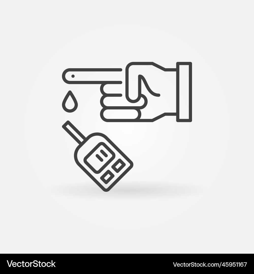 Glucometer blood test concept outline icon or sign