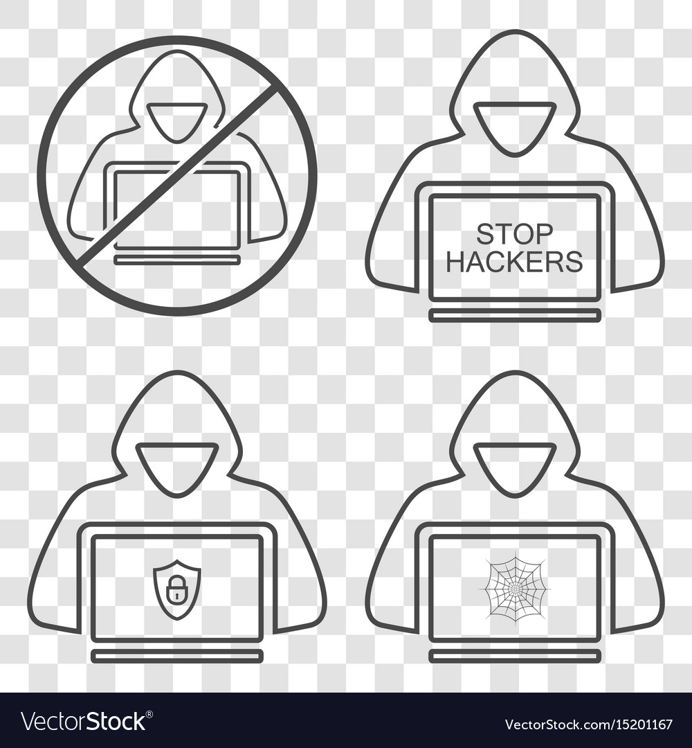 Hacker iconshacker with laptop hacking the Vector Image