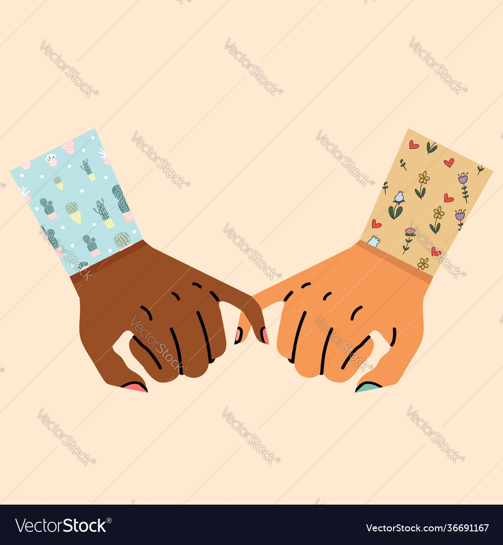 Hand holding to pinky promise sign Royalty Free Vector Image