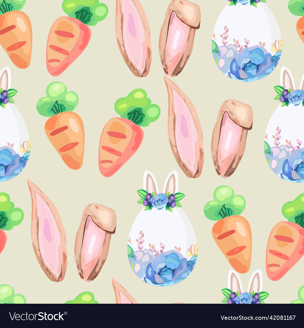 Happy easter seamless pattern background Vector Image