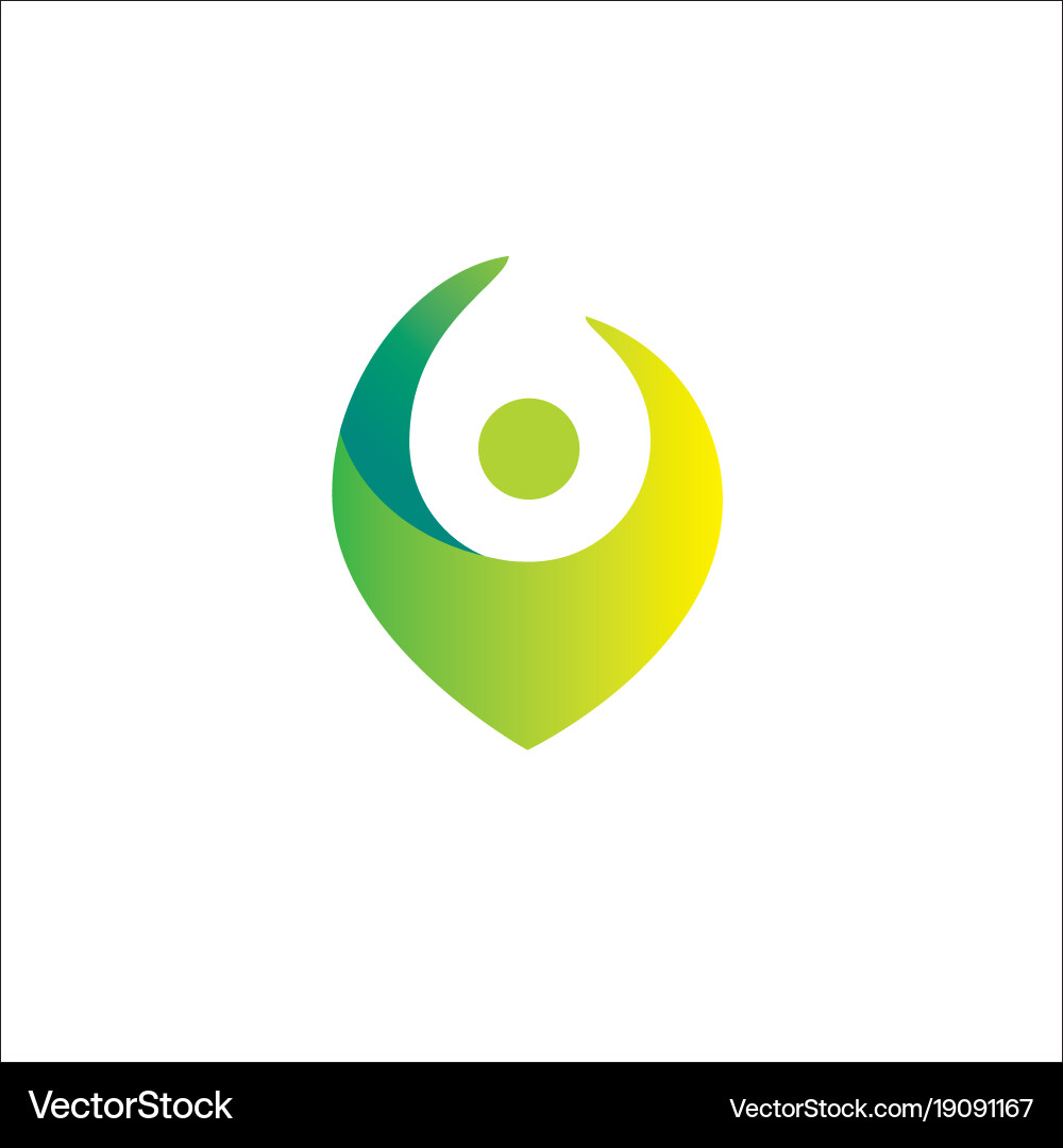 Health gradient logo template human geo tag Vector Image