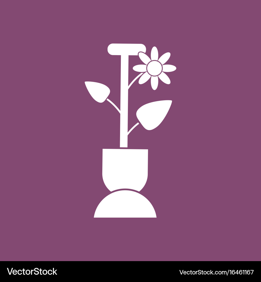 Icon shovel and flower Royalty Free Vector Image