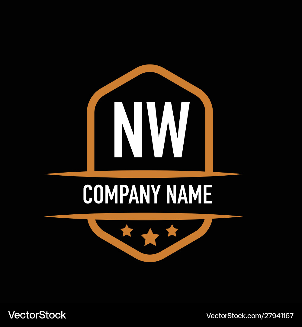 Initial letter nw vintage logo concept graphic Vector Image