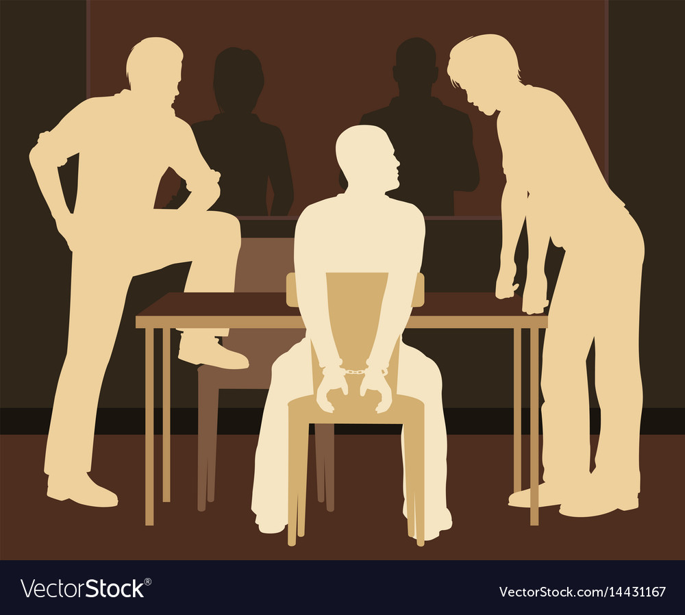 Interrogating suspect Royalty Free Vector Image