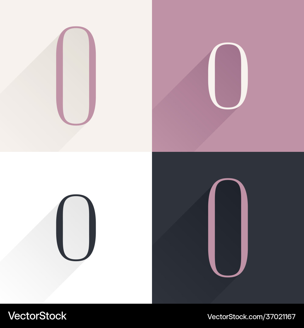 O letter condensed serif font set Royalty Free Vector Image