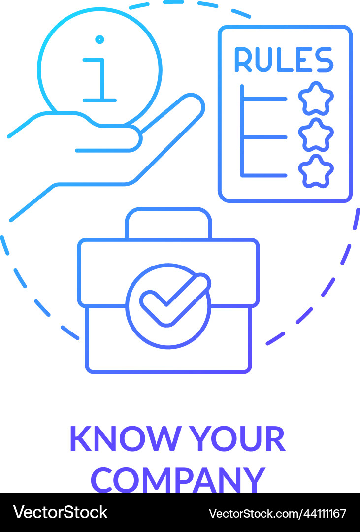 Organizational culture blue gradient concept icon Vector Image