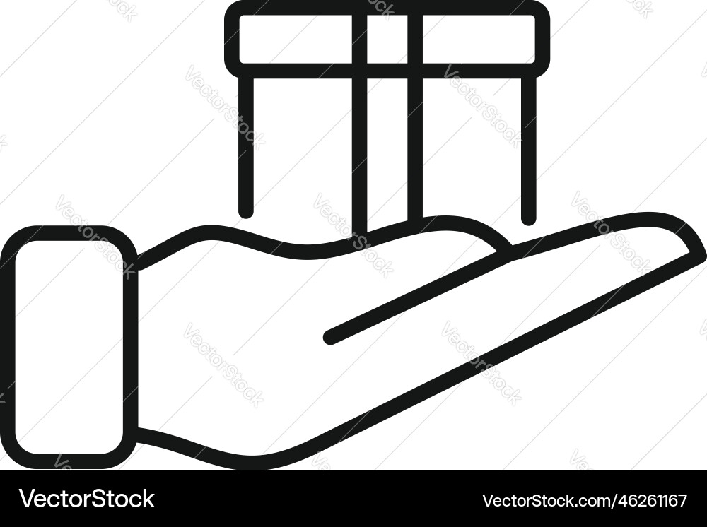 Return hand box icon outline service shop Vector Image
