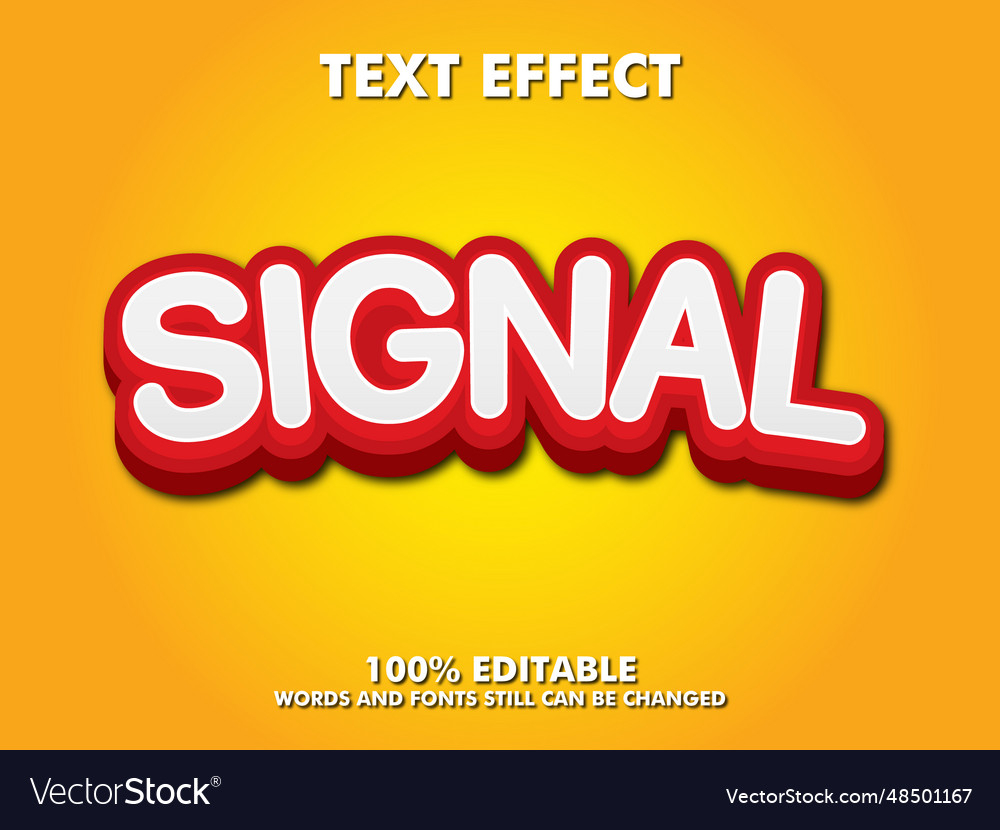 Signal text effect editable template Royalty Free Vector