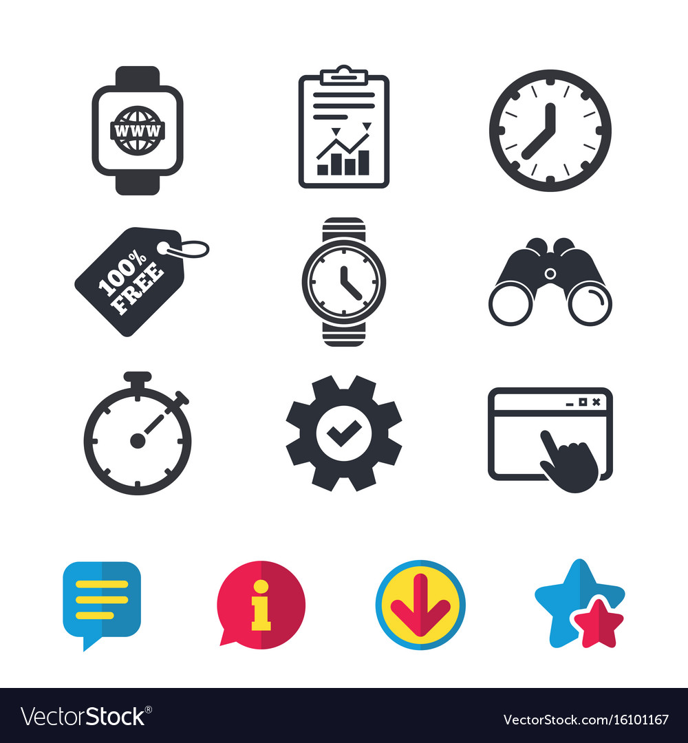 Smart watch mechanical clock time and timer Vector Image