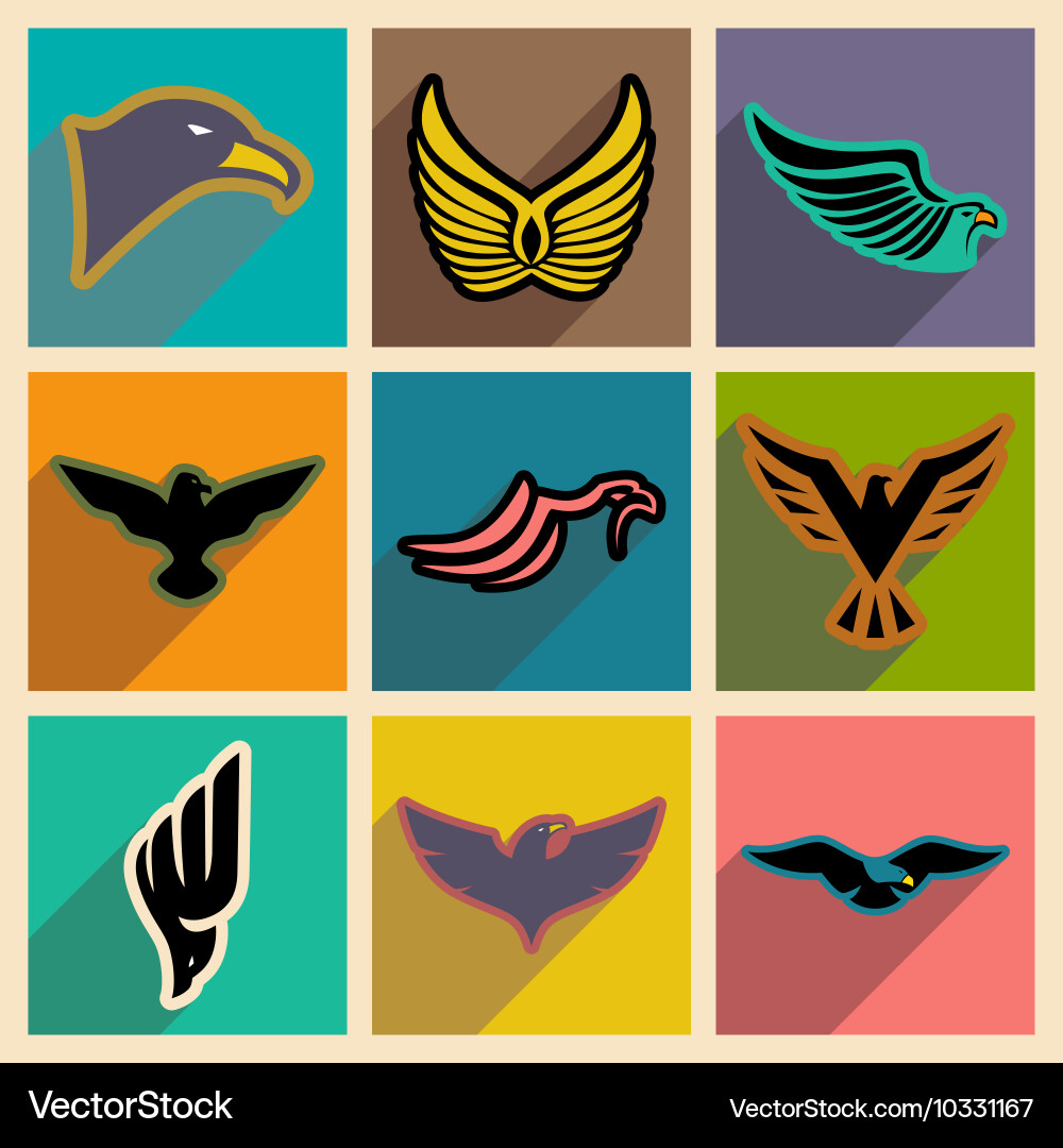 Stylish set of eagles Royalty Free Vector Image