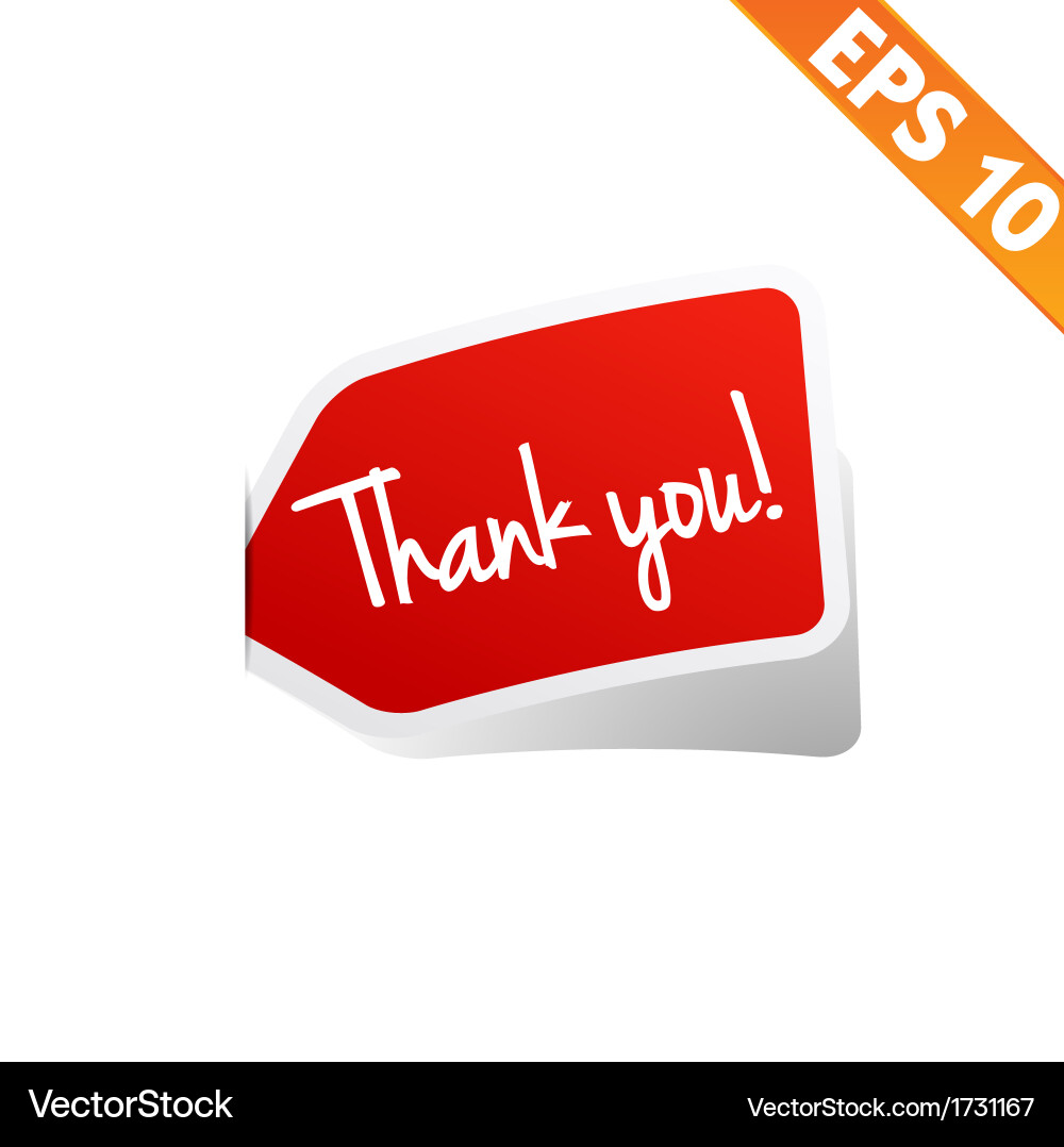 Thank you sticker tag - - eps10 Royalty Free Vector Image