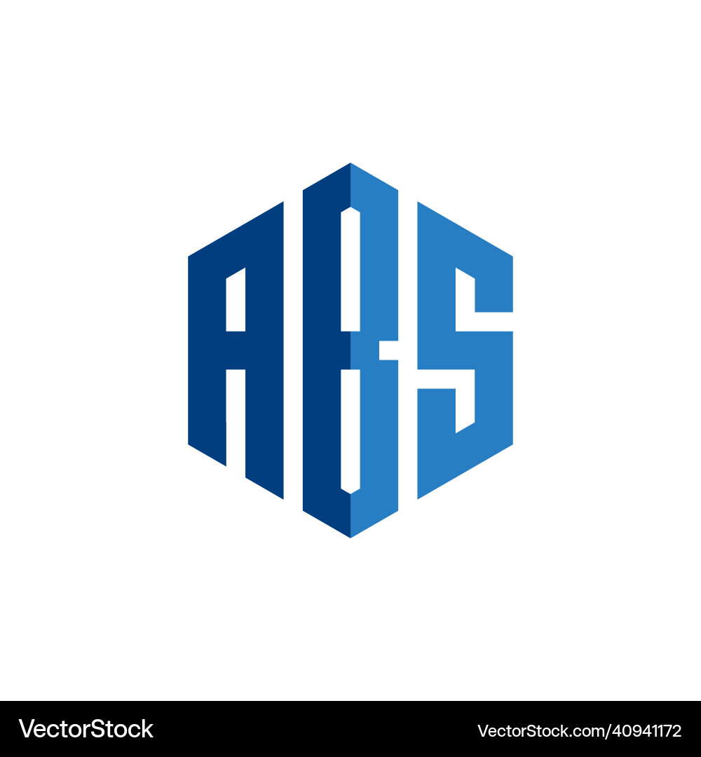 Abs letter hexagon logo design isolated on white Vector Image