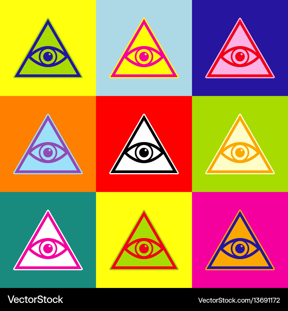 All seeing eye pyramid symbol freemason Royalty Free Vector