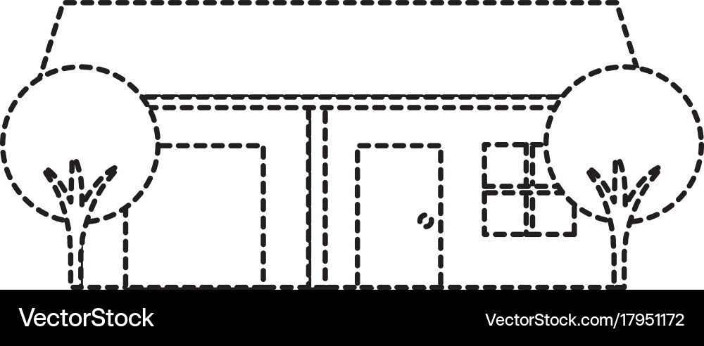 Beautiful house building with trees Royalty Free Vector