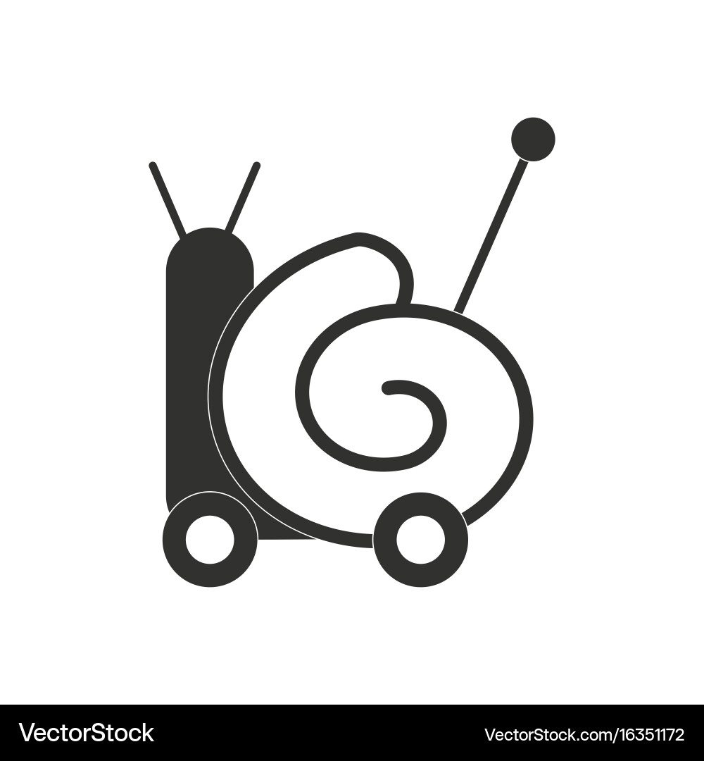 Black icon on white background toy snail Vector Image