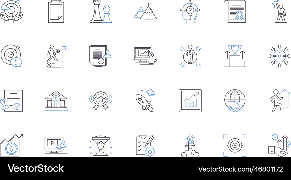 Communal oversight line icons collection Vector Image