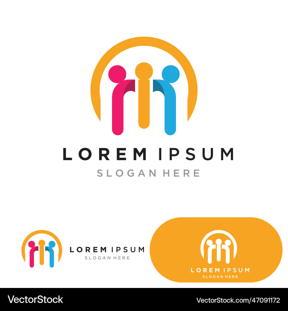 Community group logo network and social icon Vector Image