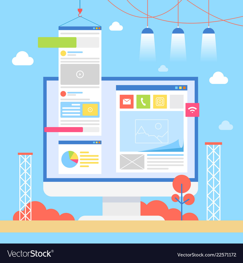 Computer screen internet page Royalty Free Vector Image