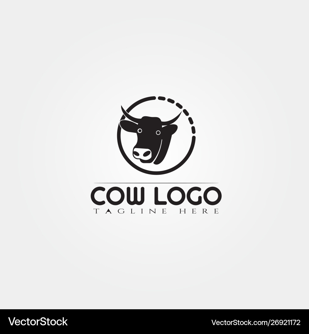 Cow farm icon template cattle symbol Royalty Free Vector
