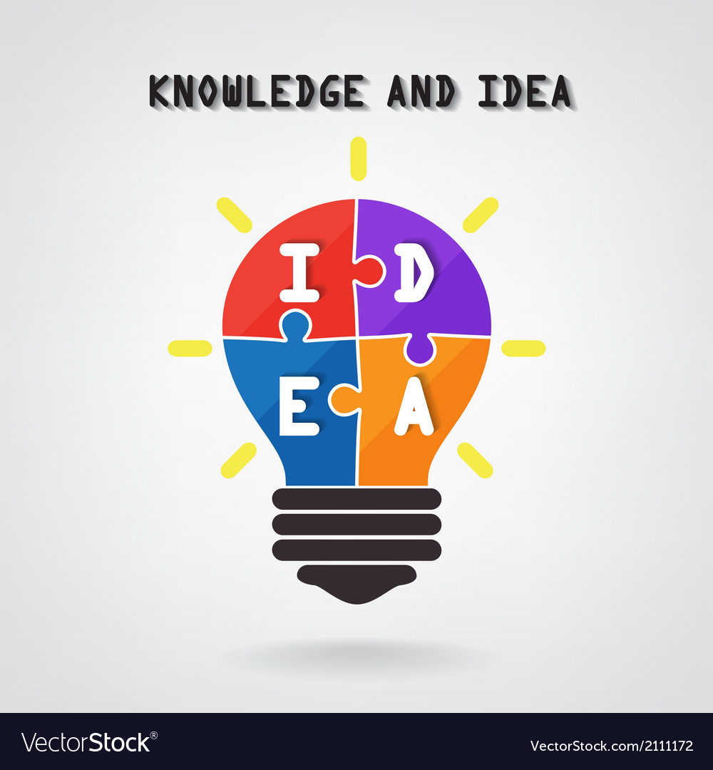 Creative light bulb idea concept background Vector Image