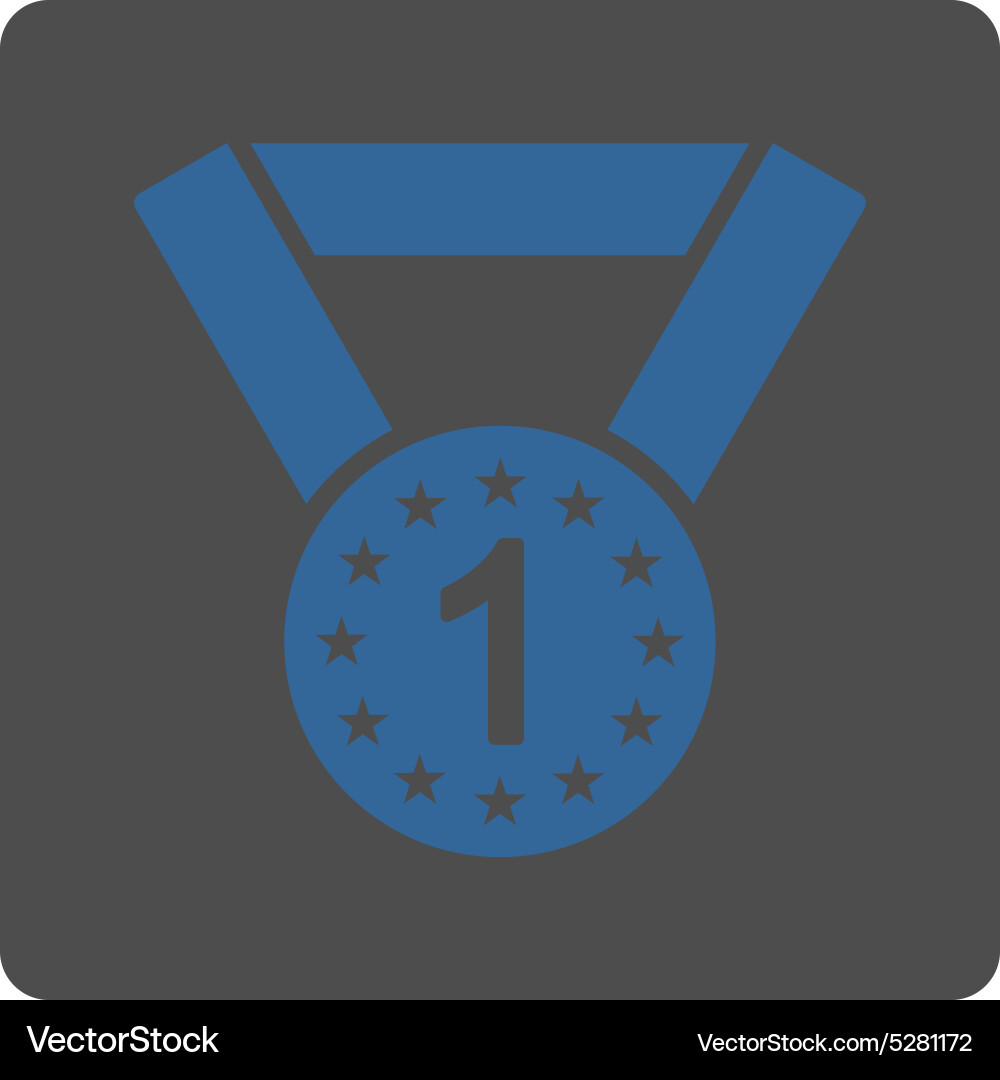 First medal icon from award buttons overcolor set Vector Image
