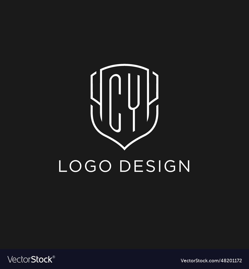 Initial cy logo monoline shield icon shape with Vector Image Initial cy logo monoline shield icon shape with Vector Image