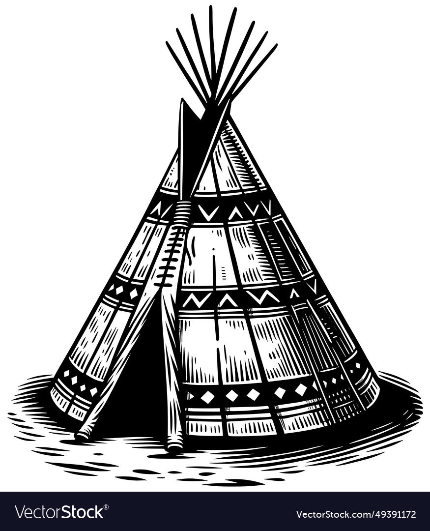 Native american tipi Royalty Free Vector Image