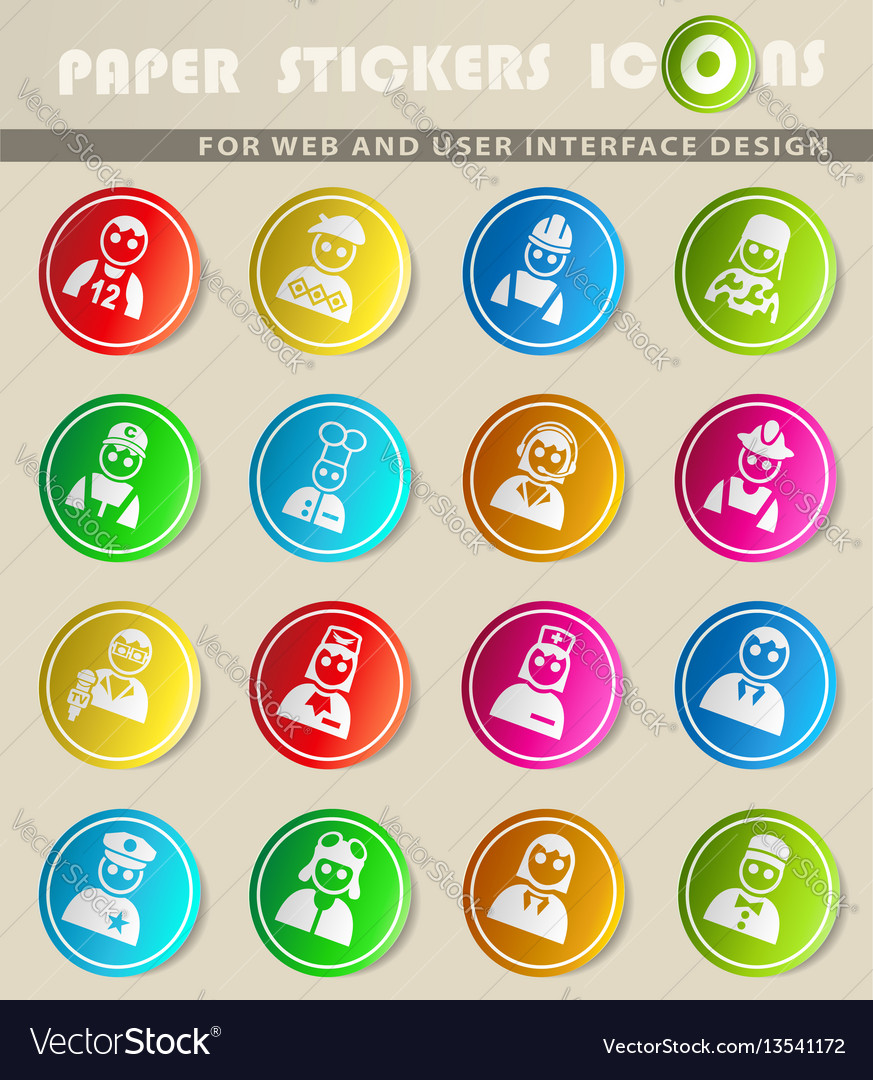 Occupation icon set Royalty Free Vector Image - VectorStock