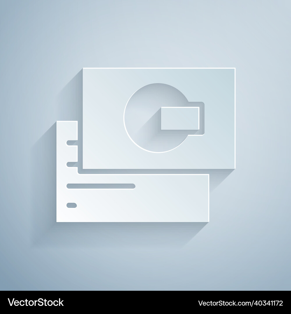Paper cut visiting card business icon Royalty Free Vector