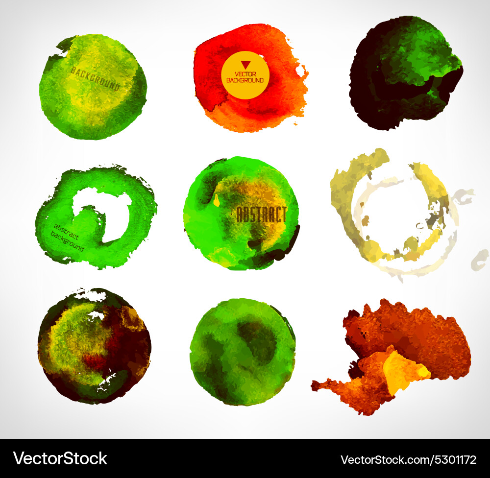 Set of watercolor label bubble Royalty Free Vector Image