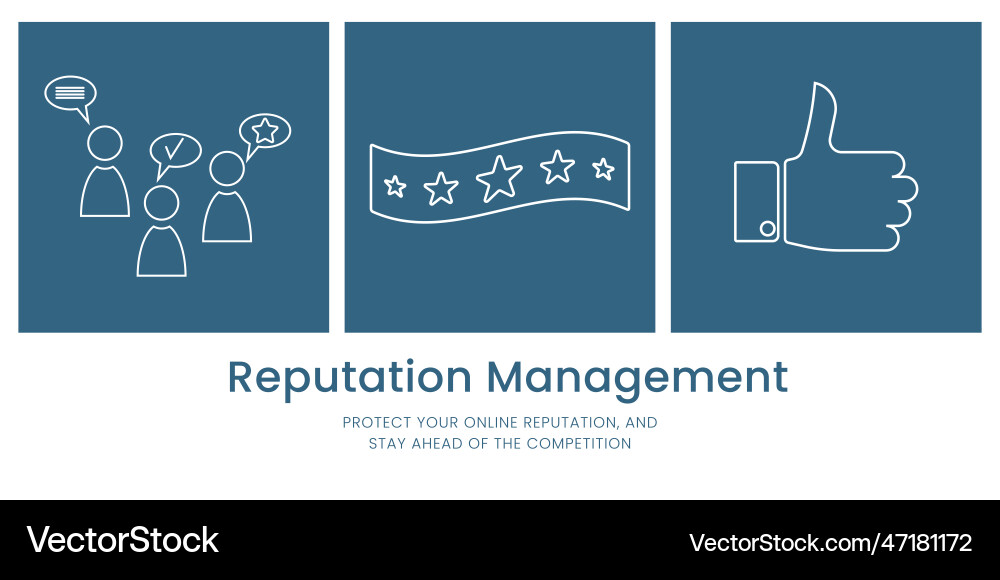 Stylish reputation management banner Royalty Free Vector