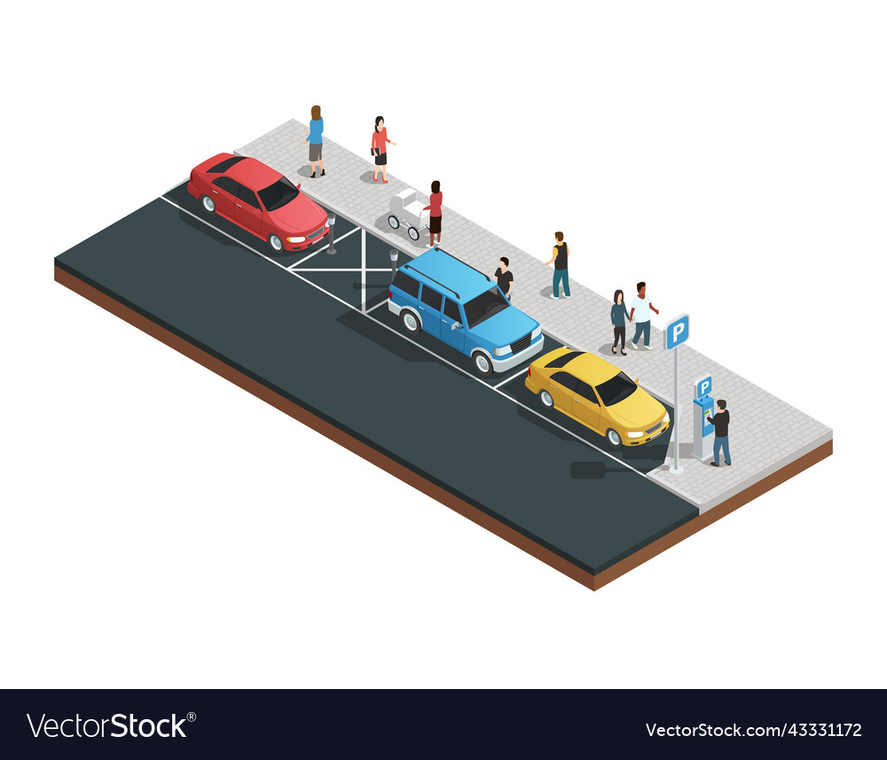 Vending machines isometric composition Royalty Free Vector