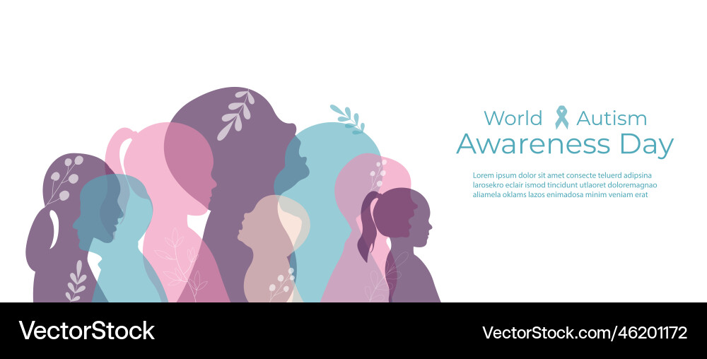 World autism awareness day banner3 Royalty Free Vector Image