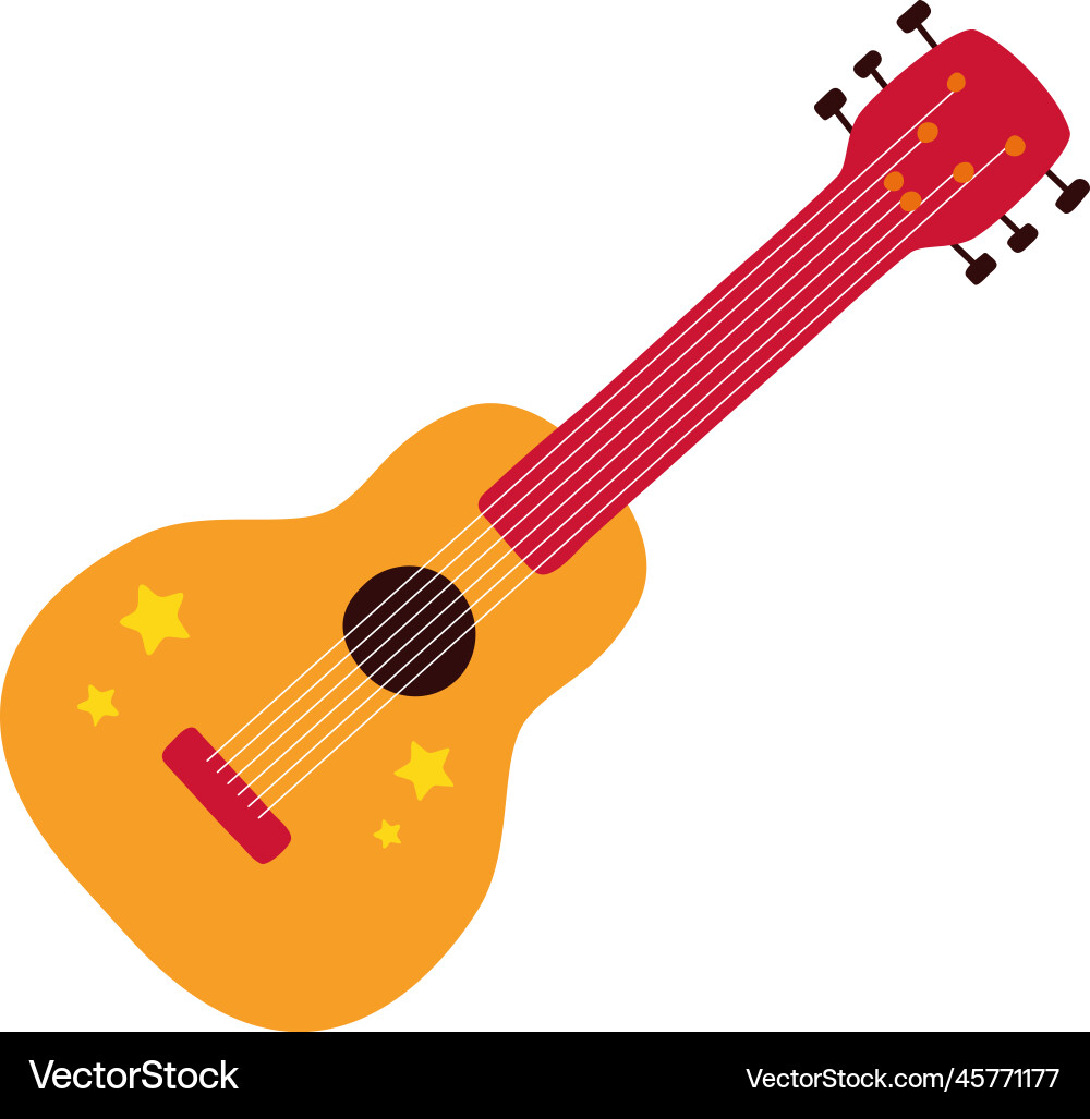 Acoustic guitar icon color string instrument Vector Image