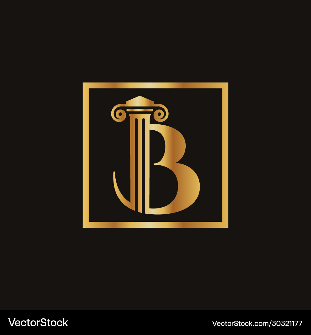 Attorney law letter b logo with creative modern Vector Image