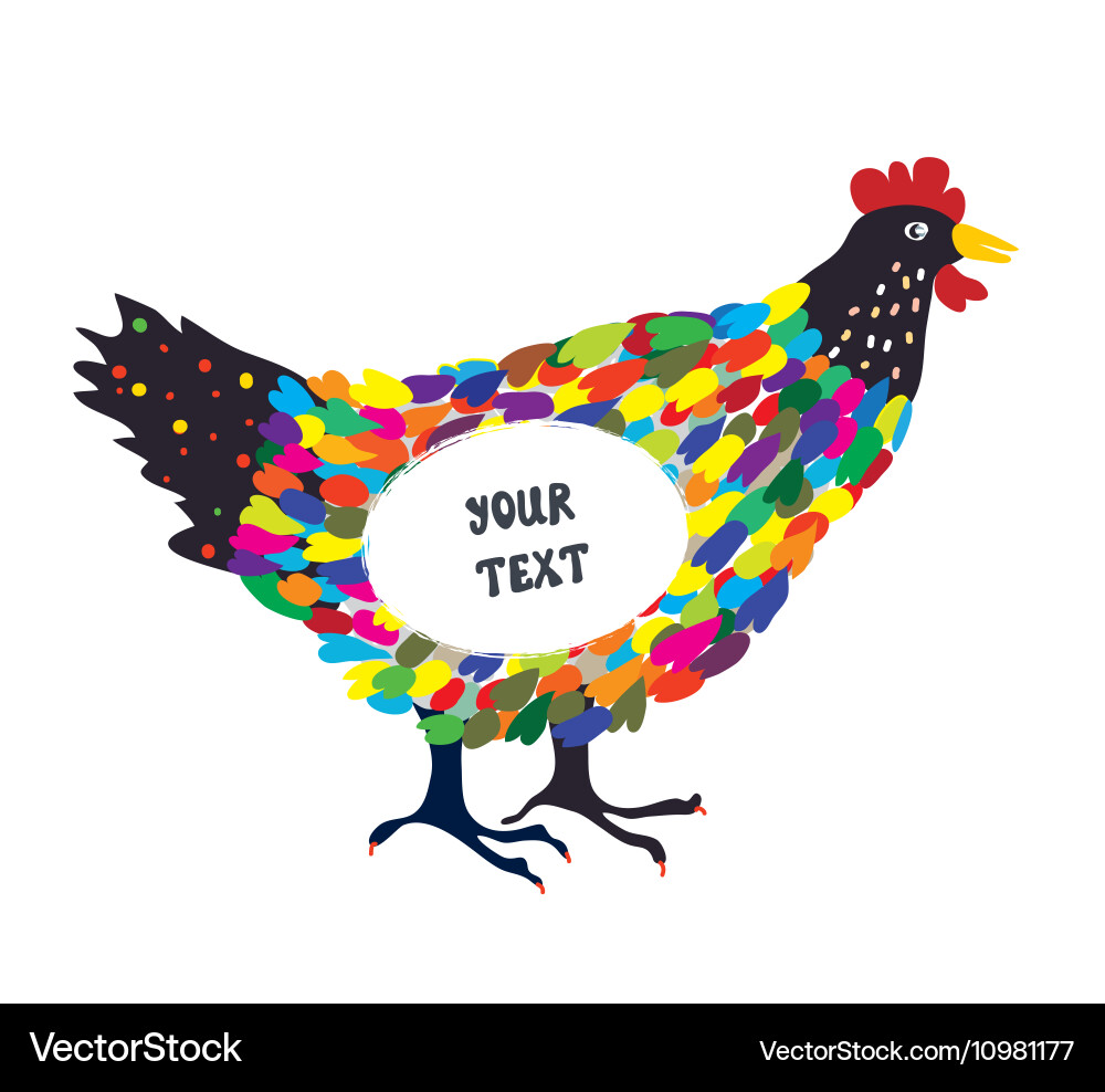 Decorative hen for the card or background with Vector Image