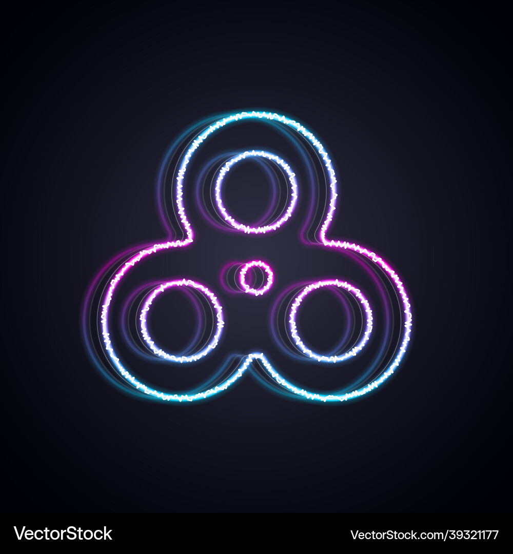 Glowing neon line fidget spinner icon isolated Vector Image