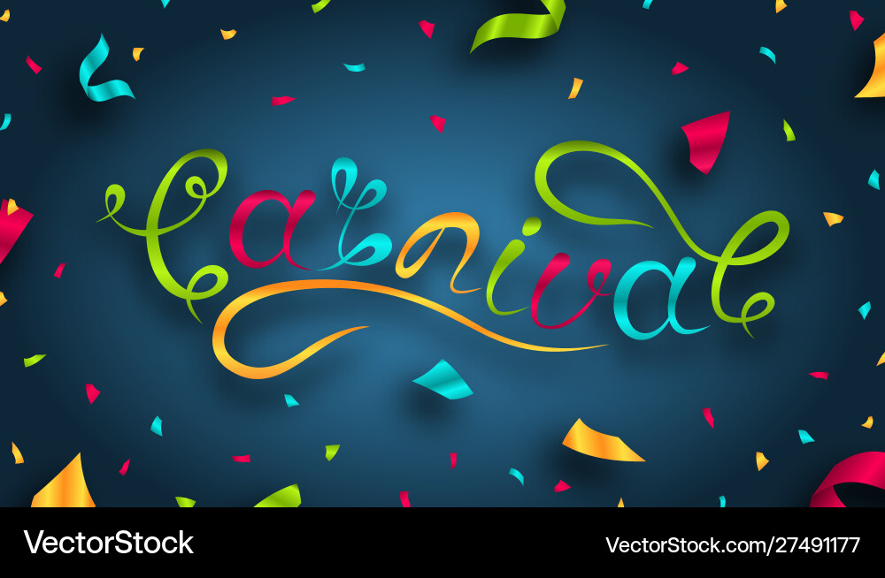 Hand drawn carnival lettering festive party Vector Image