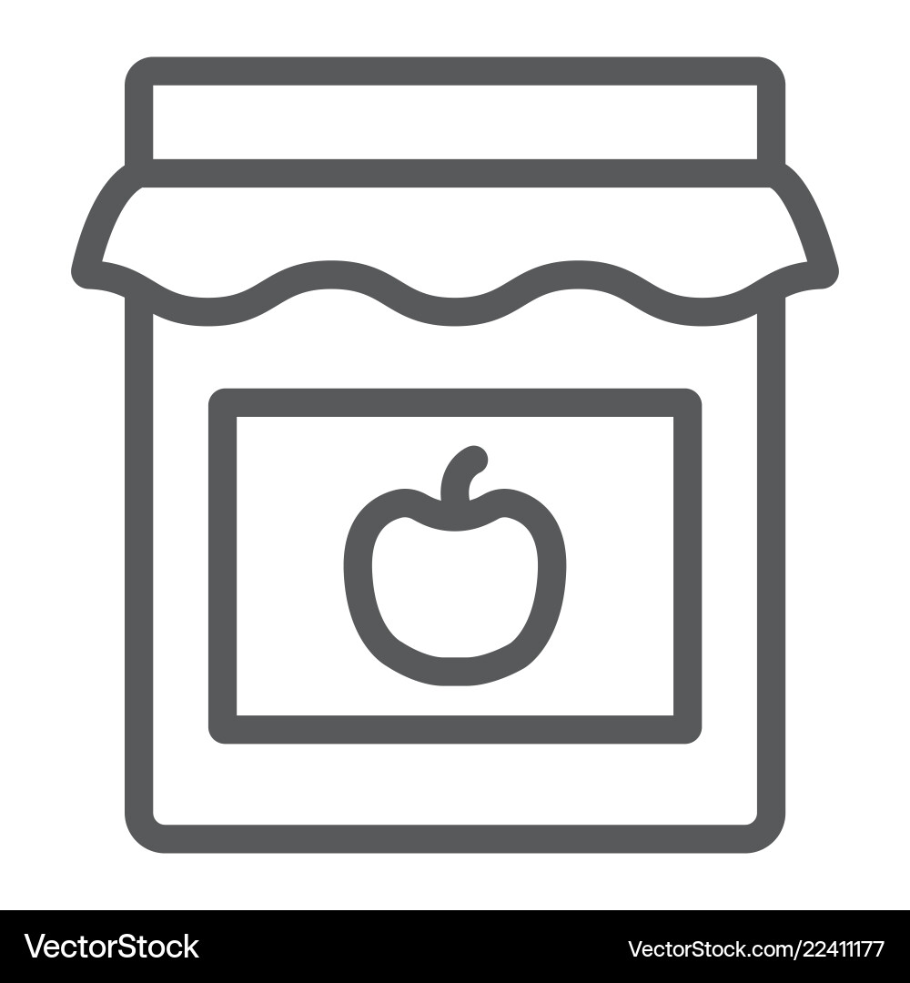 Jam line icon jar and container glass sign Vector Image