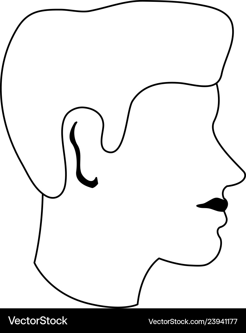 Man faceless head avatar in black and white Vector Image