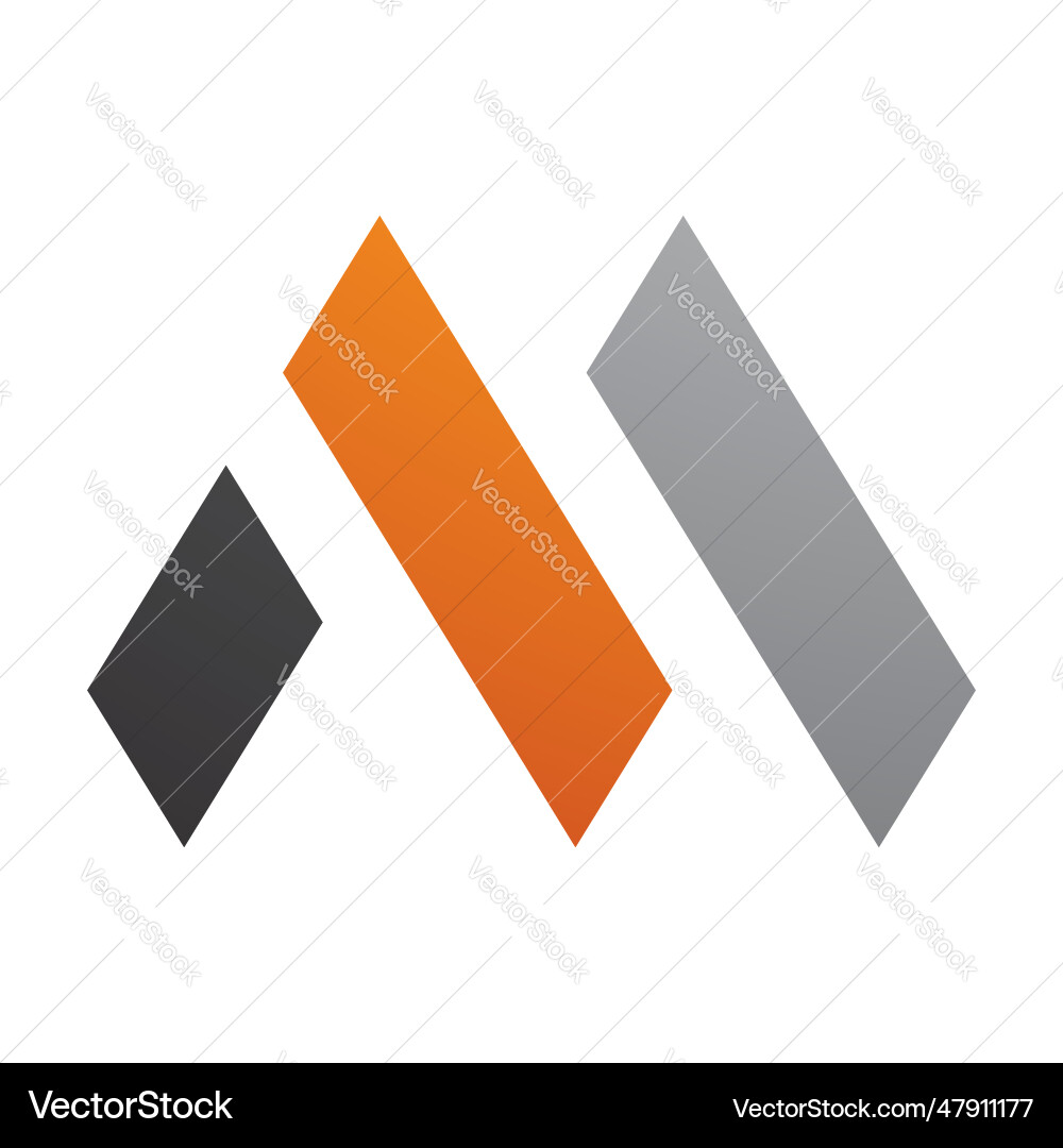 Orange and black letter m icon with rectangles Vector Image