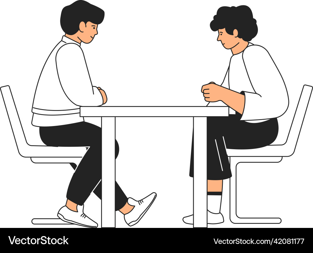 People sitting at table business or personal Vector Image
