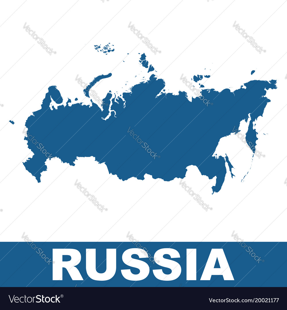 Russia map flat Royalty Free Vector Image - VectorStock