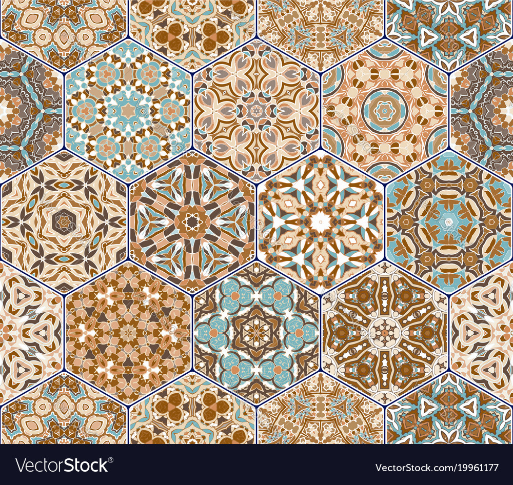 Set of hexagonal patterns Royalty Free Vector Image