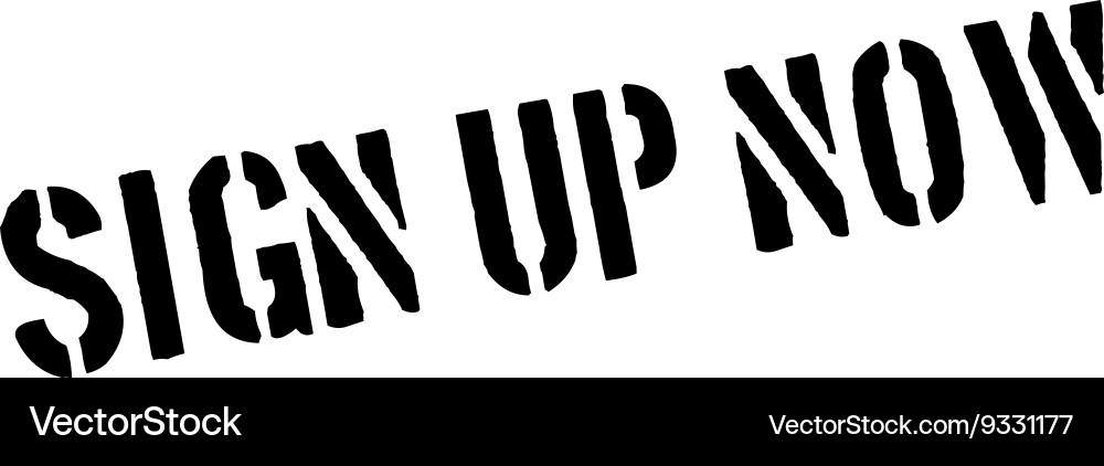 Sign Up Now black rubber stamp on white Royalty Free Vector
