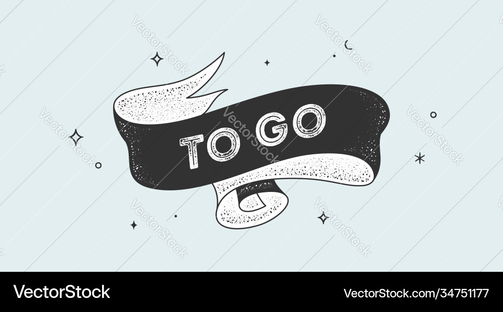 To go vintage ribbon Royalty Free Vector Image