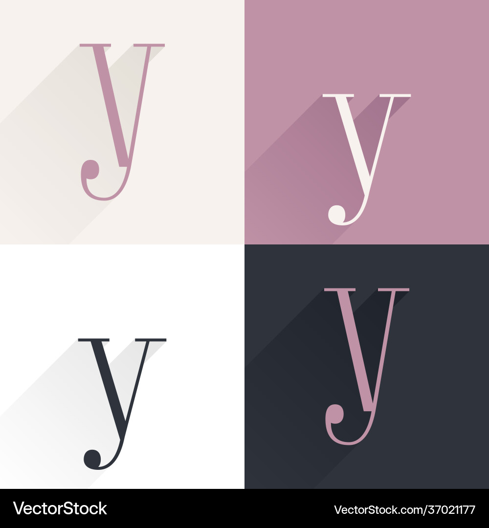 Y letter condensed serif font set Royalty Free Vector Image