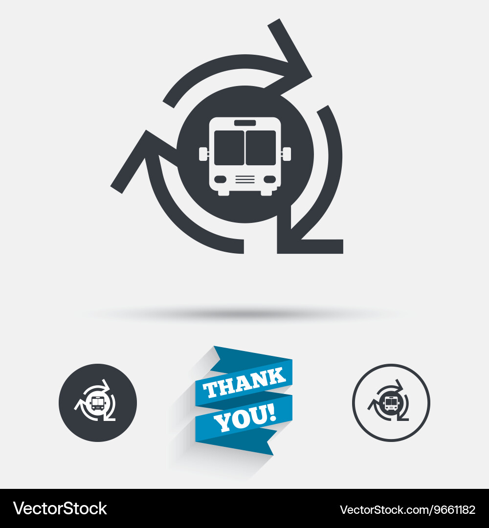 Bus shuttle icon public transport stop symbol Vector Image
