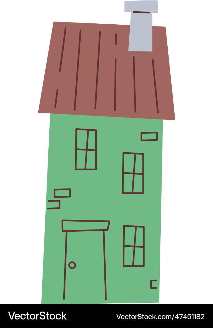 Cartoon residential house Royalty Free Vector Image